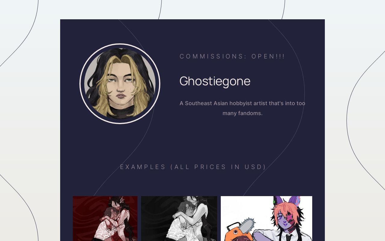 Ghostiegone Commision page